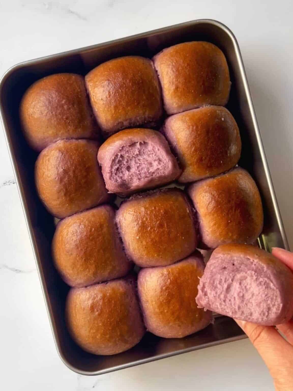 Homemade Ube Coconut Sweet Rolls (King's Hawaiian Copycat) | happytummy702